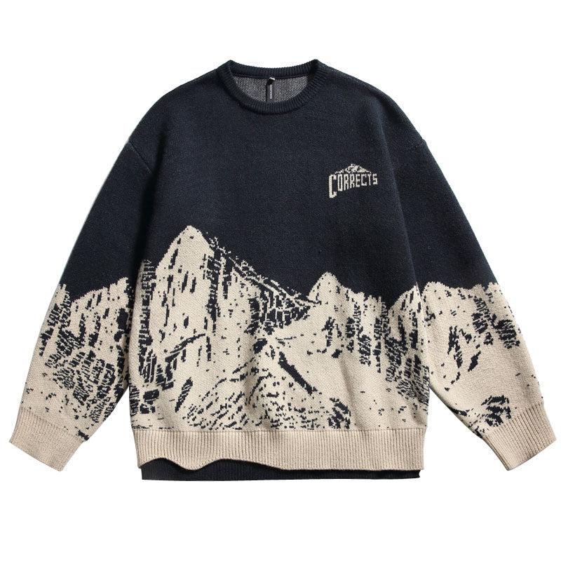 Vintage Knitted Mountain Sweater - Oversized Y2K Streetwear – Haruja