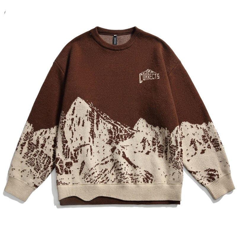 Vintage Knitted Mountain Sweater - Oversized Y2K Streetwear – Haruja