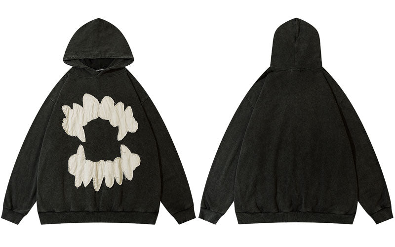 Vampire Teeth Hoodie - Oversized Y2K Streetwear – Haruja